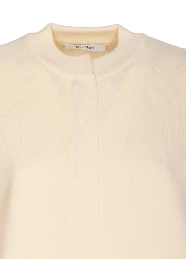 Max Mara Pelago Long-sleeved Knitted Cardigan - White