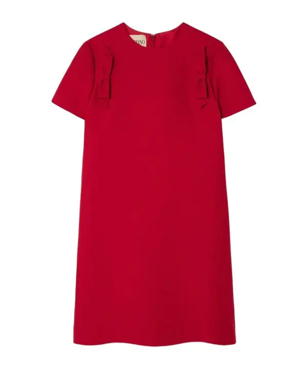 Valentino Garavani Crepe Couture Short Dress With Ribbon Detail