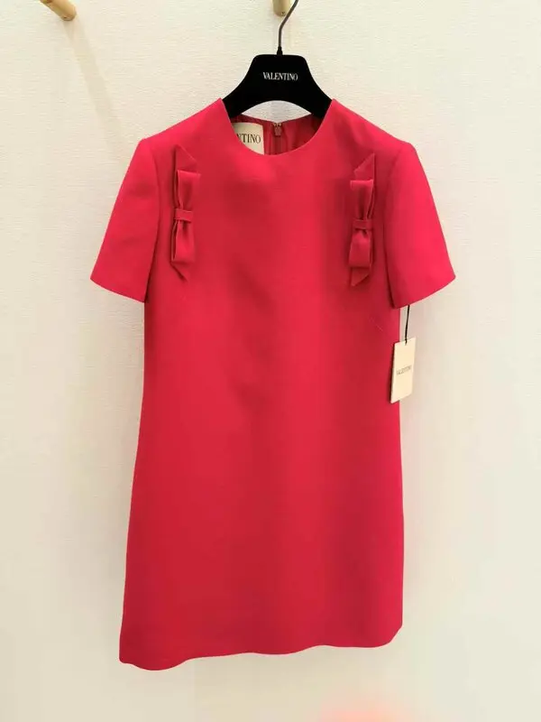 Valentino Garavani Crepe Couture Short Dress With Ribbon Detail