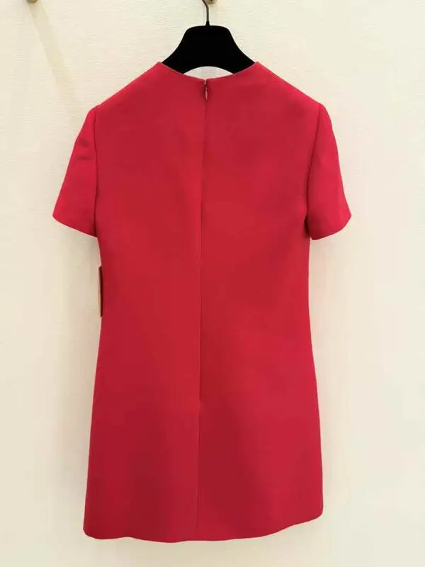 Valentino Garavani Crepe Couture Short Dress With Ribbon Detail