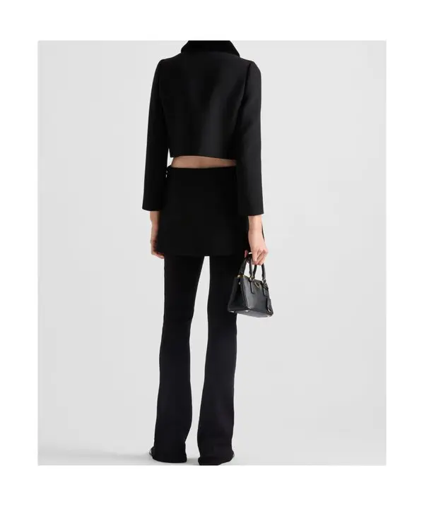 Prada Cropped Button-up Jacket With Lapels