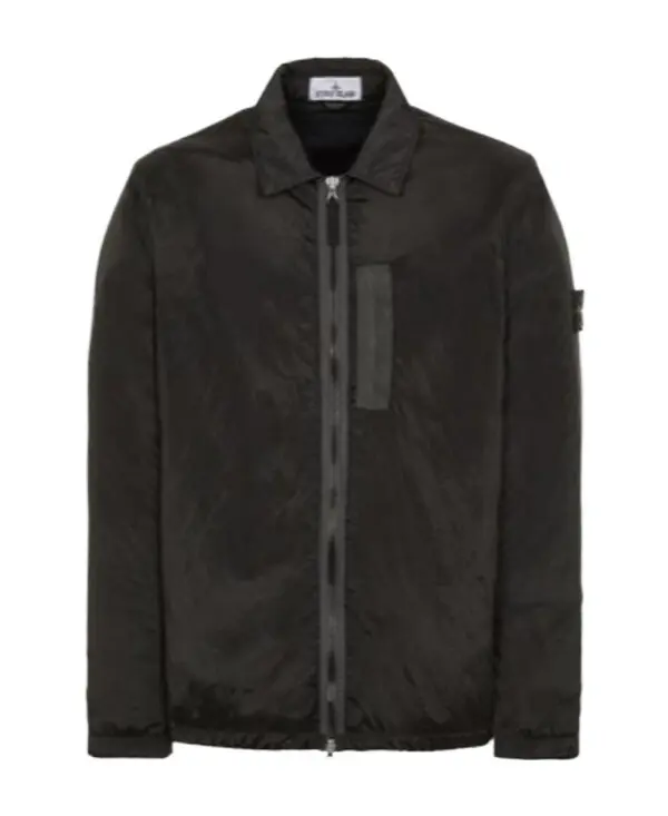 Stone Island Logo Lapel Casual Jacket - Black