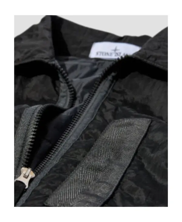 Stone Island Logo Lapel Casual Jacket - Black