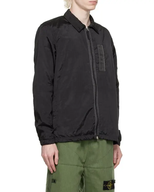 Stone Island Logo Lapel Casual Jacket - Black