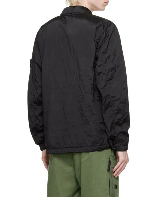 Stone Island Logo Lapel Casual Jacket - Black