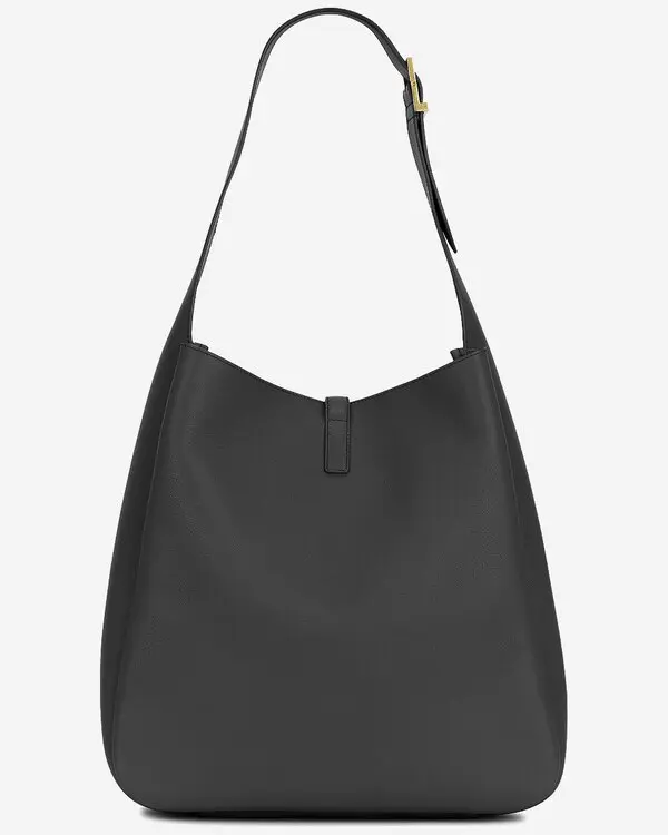 Saint Laurent Le 5 À 7 Logo Plaque Large Shoulder Bag - Black