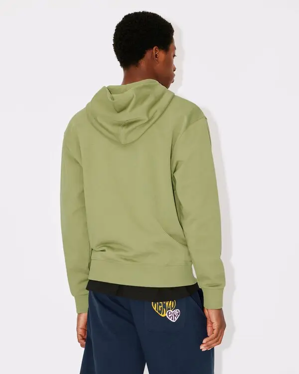 Kenzo Hooded Zipped 'boke Flower' Crest Jumper - Green