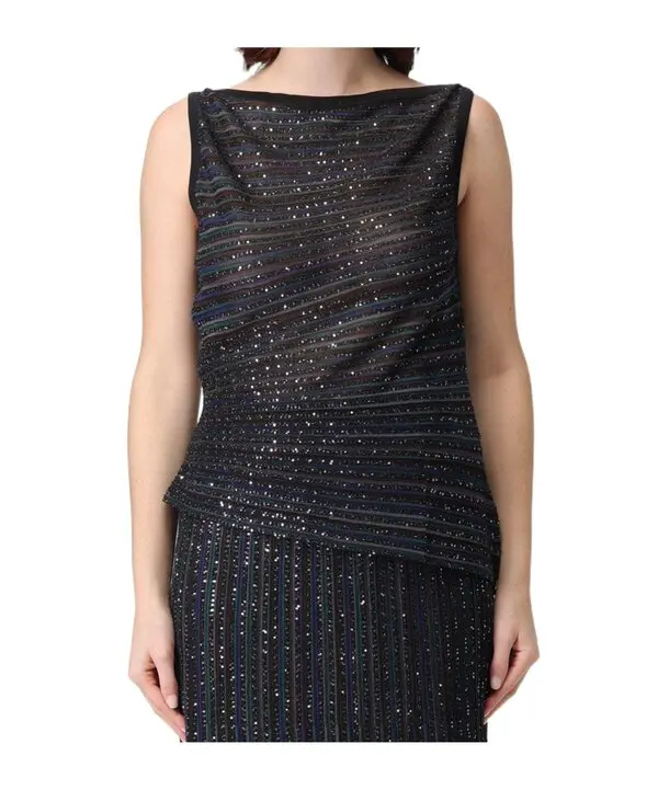 Missoni Sleeveless Horizontal Striped Sequined Vest