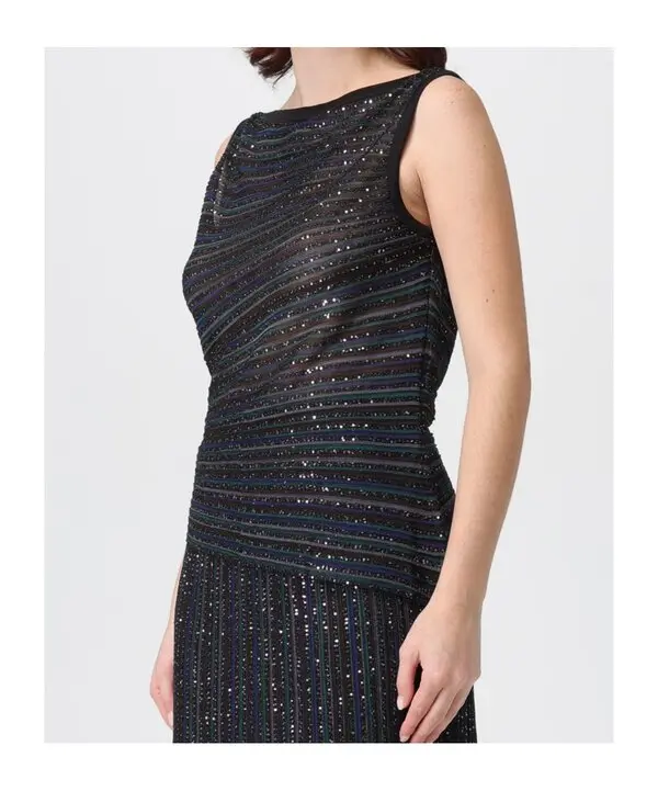Missoni Sleeveless Horizontal Striped Sequined Vest