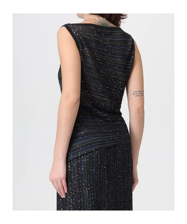 Missoni Sleeveless Horizontal Striped Sequined Vest