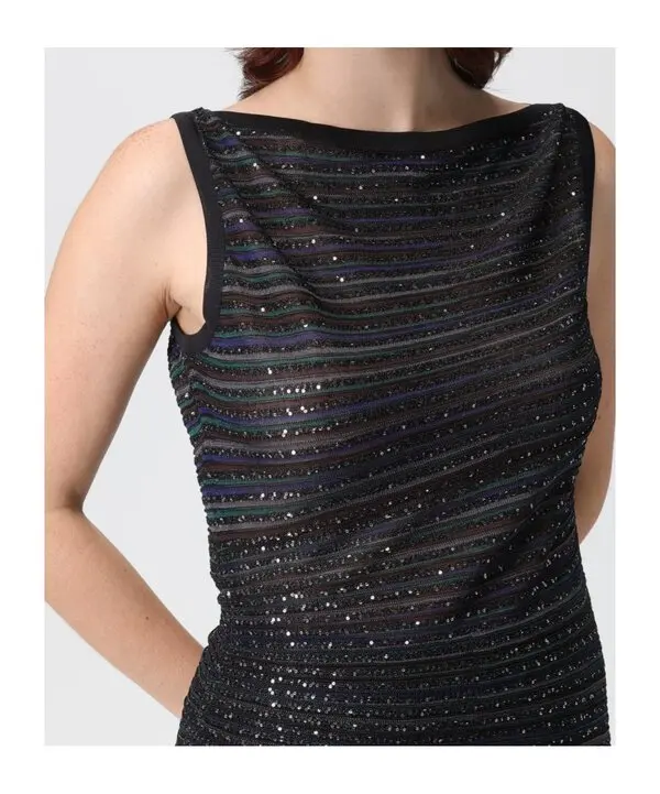 Missoni Sleeveless Horizontal Striped Sequined Vest