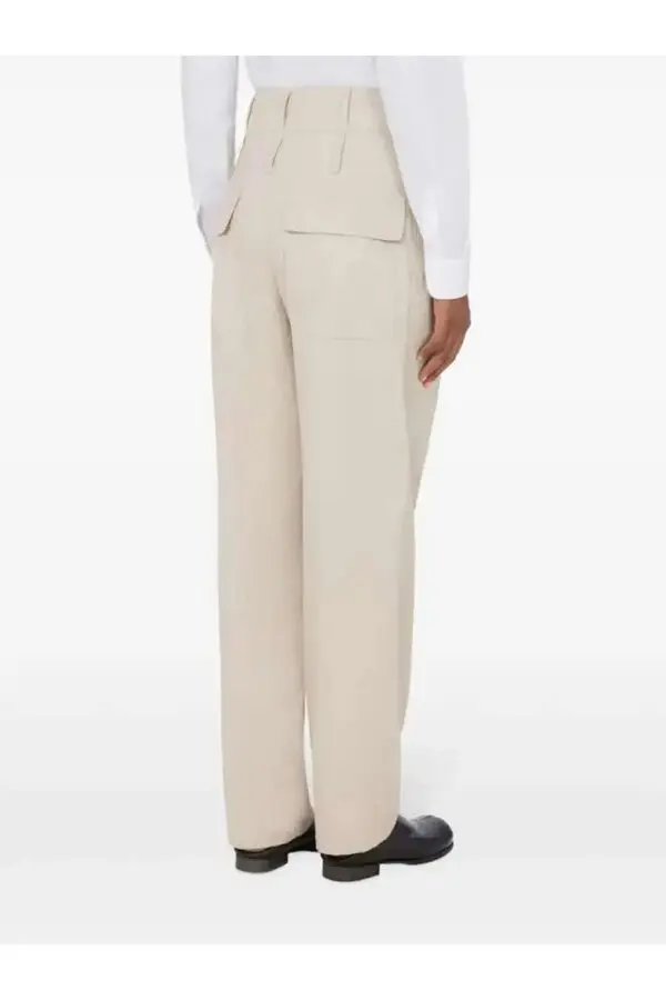 Moschino High-waisted Pleated Trousers With Double Belt Loops - Light Brown