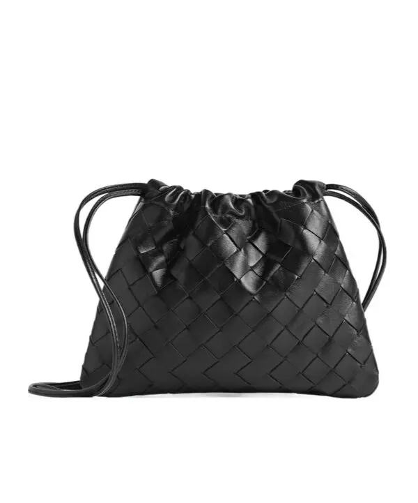 Bottega Veneta Small Woven Leather Drawstring Bag