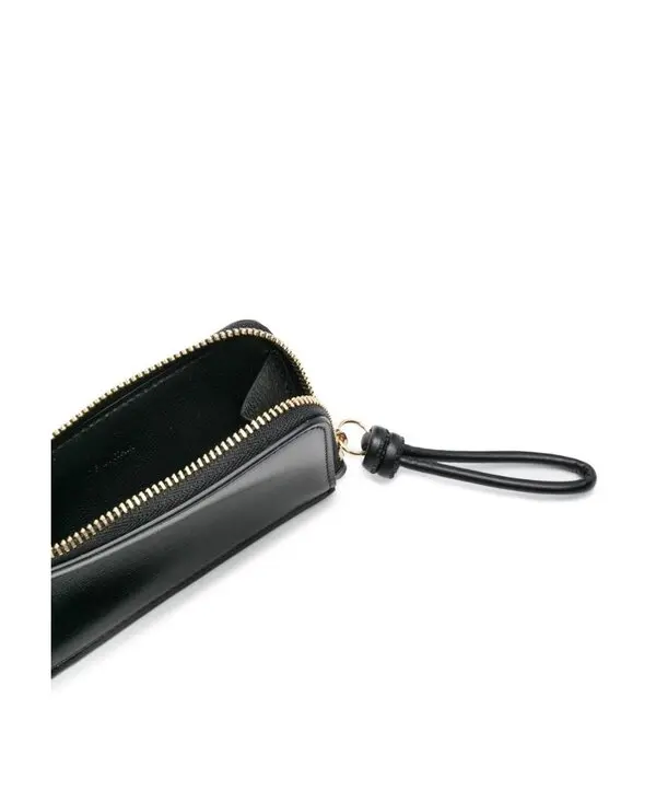 JIL SANDER Logo Embossed Zipped Cardholder - Black