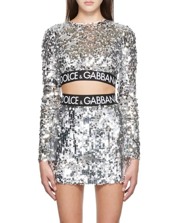 Dolce & Gabbana Sequin Embellished Crewneck Top