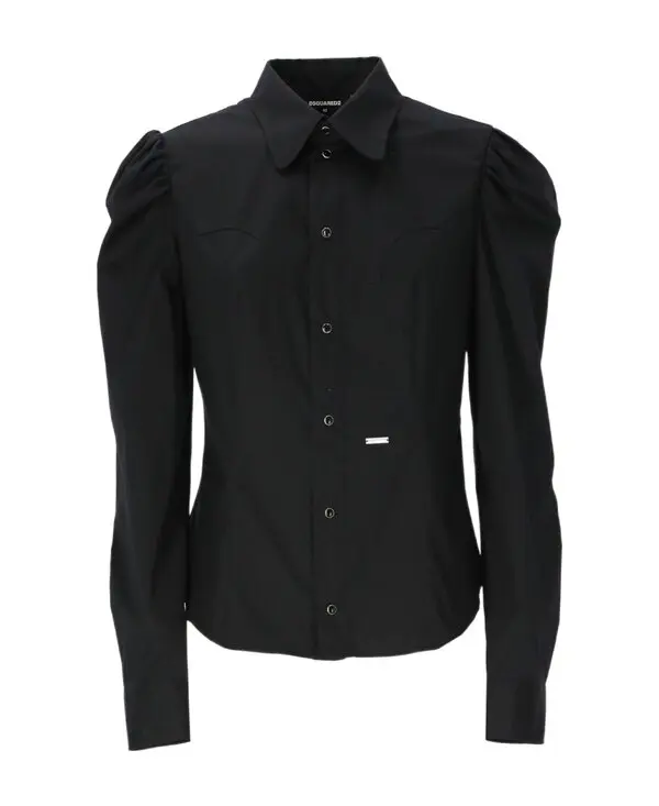 Dsquared2 Logo Plaque Button-up Shirt - Black