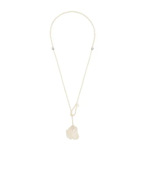 Our Legacy Crochet Catch Necklace With Shell Pendant - Beige