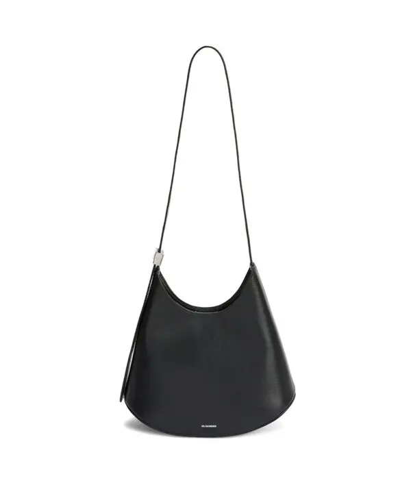 JIL SANDER Small Eldorado Studded Shoulder Bag - Black