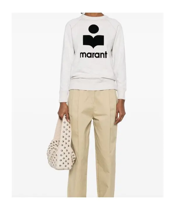 Isabel Marant Étoile Millyny" Crewneck Sweatshirt With Logo Graphic - Light Beige