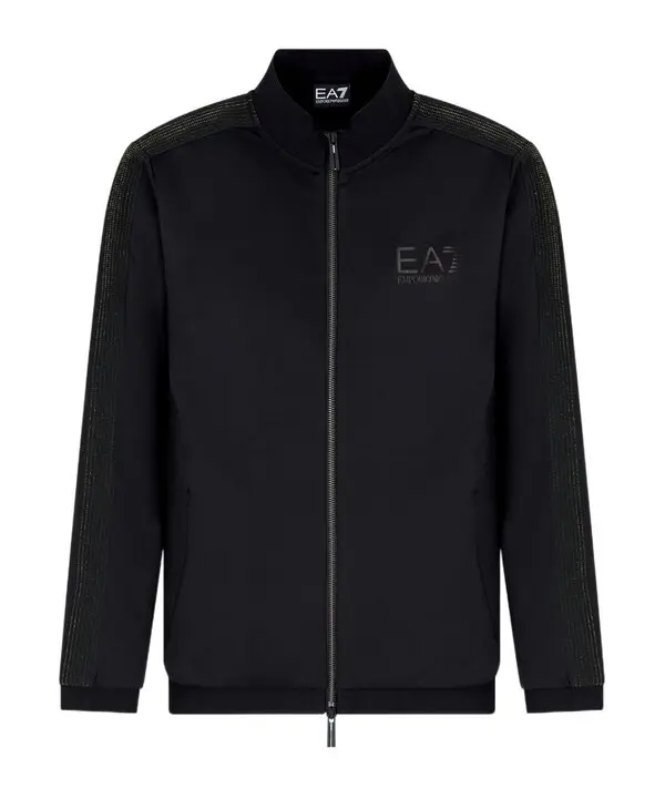 Emporio Armani Gold Label Zip-up Sweatshirt In Stretch Technical Twill