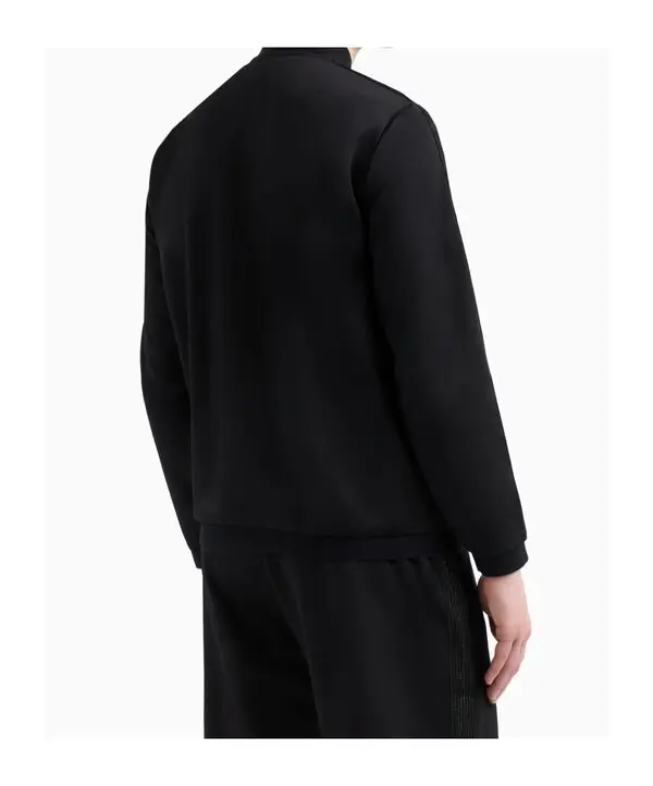 Emporio Armani Gold Label Zip-up Sweatshirt In Stretch Technical Twill