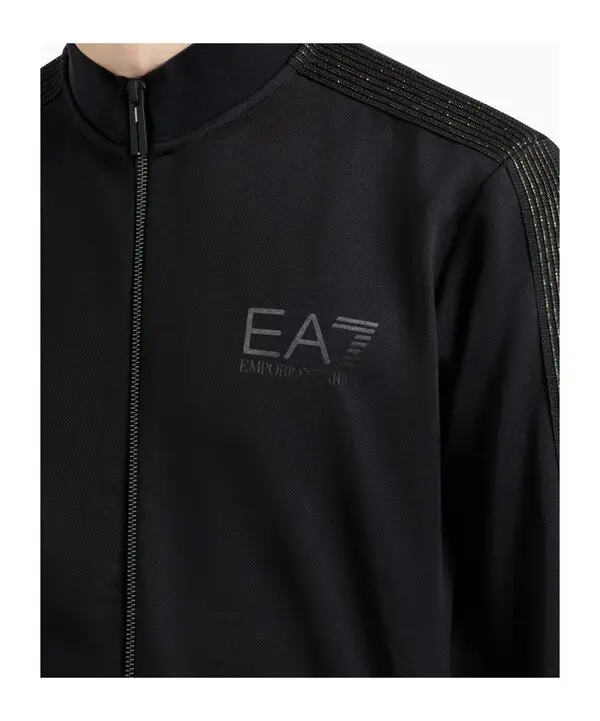 Emporio Armani Gold Label Zip-up Sweatshirt In Stretch Technical Twill