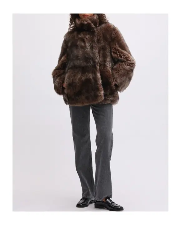 REMAIN BIRGER High-necked Fur Coat
