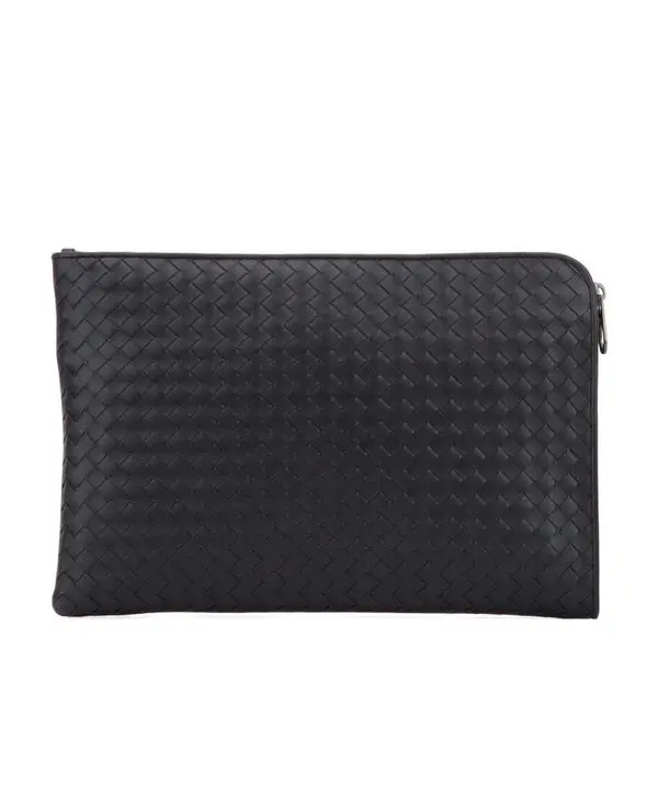 Bottega Veneta Intrecciato Weave Small Document Case - Black