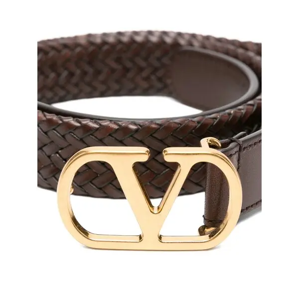 Valentino Garavani Logo Plaque Woven Belt