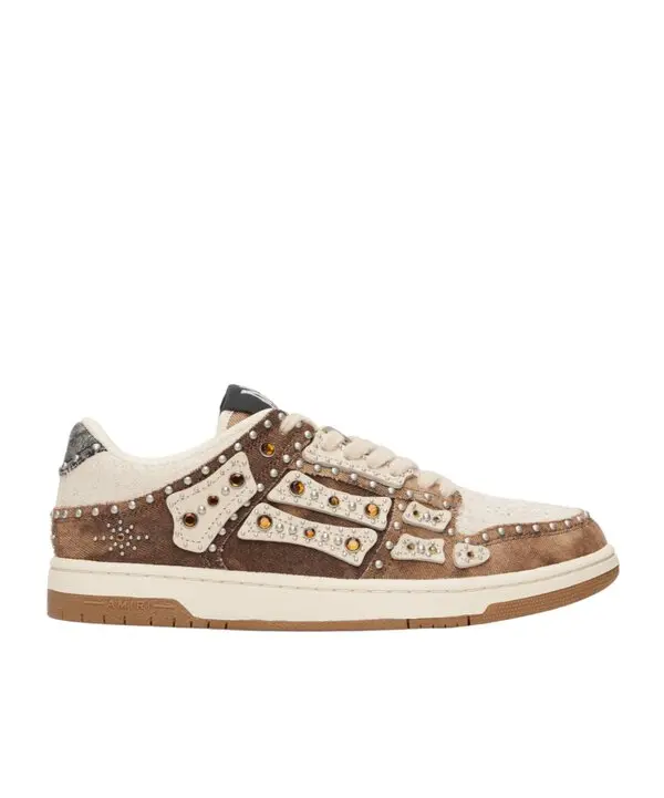 Amiri Studded Low-top Sneakers - Dark Brown