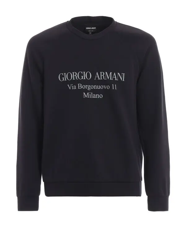 Giorgio Armani Logo Print Crewneck Sweatshirt