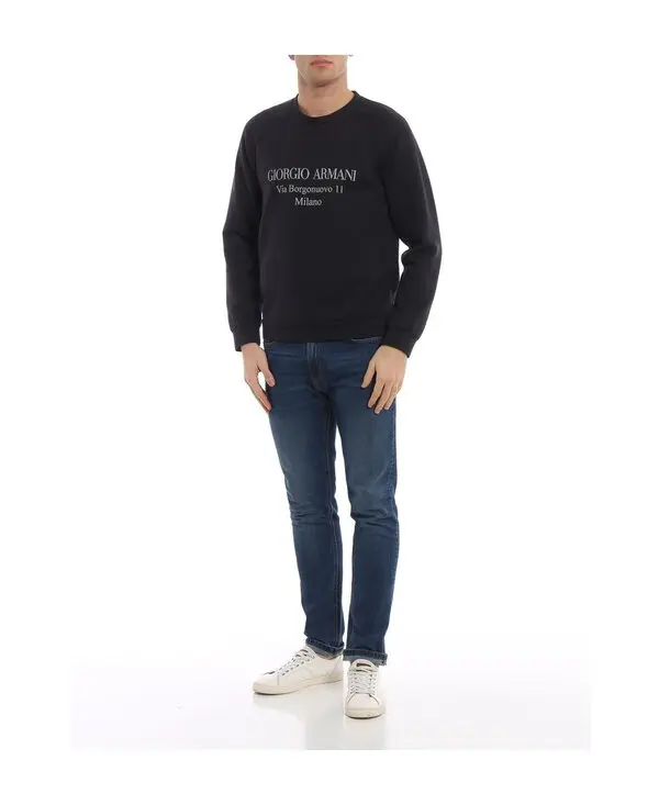 Giorgio Armani Logo Print Crewneck Sweatshirt
