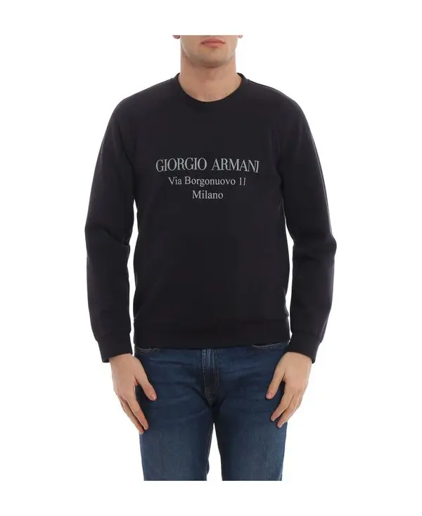 Giorgio Armani Logo Print Crewneck Sweatshirt