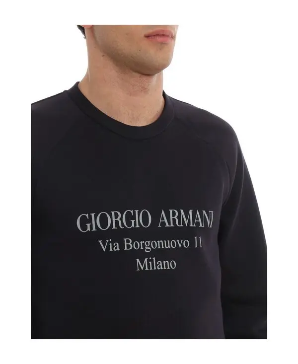 Giorgio Armani Logo Print Crewneck Sweatshirt
