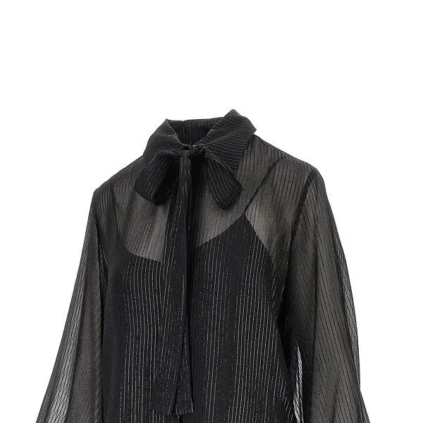 Max Mara Sheer Lurex Shirt - Black