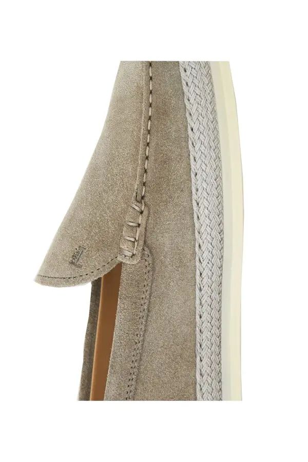 TOD'S Round Toe Slip-on Loafers - Grey