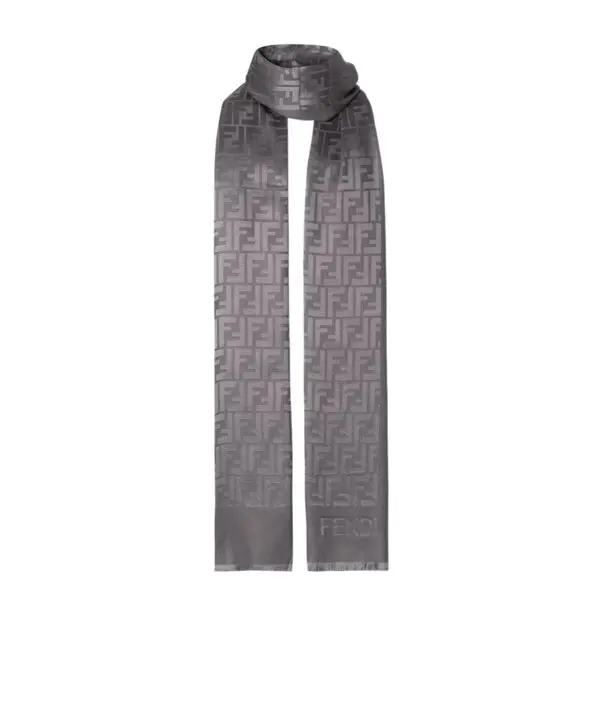 Fendi Ff Silk Stole - Gray
