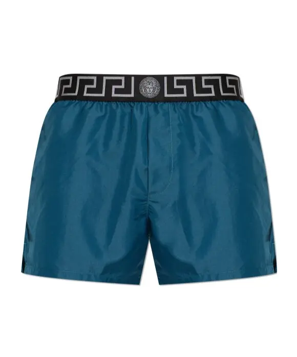 Versace Greca Detail Swim Shorts - Blue