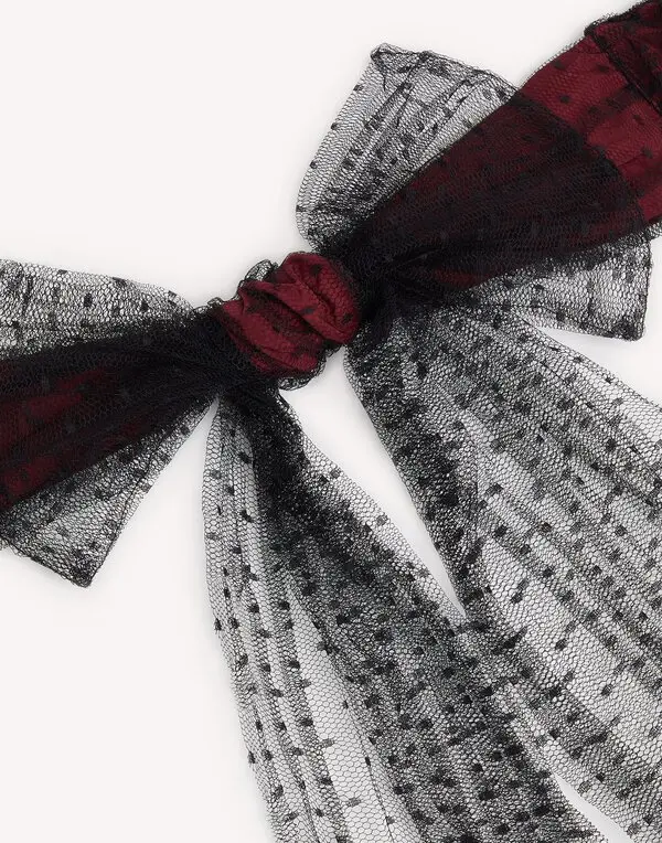 Red Valentino Bow Embellished Hair Clip - Gray
