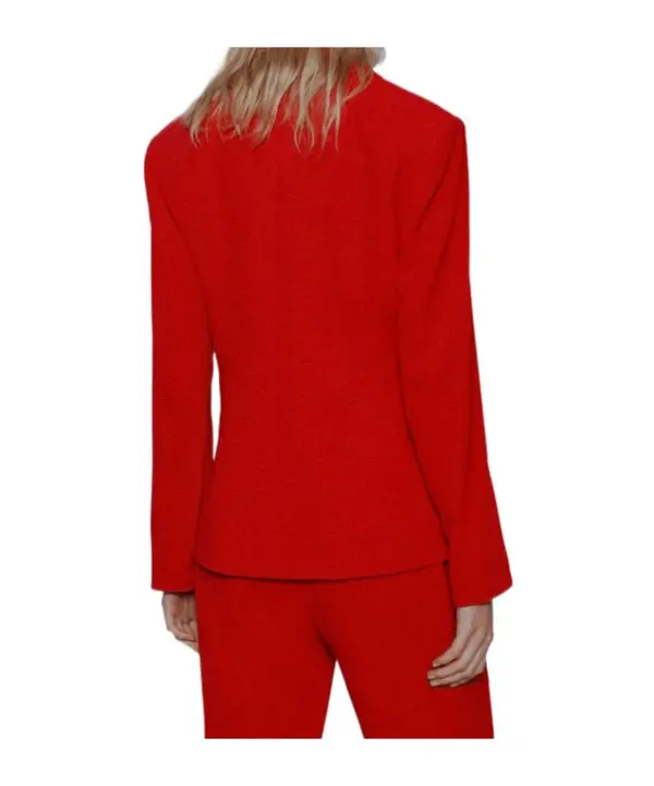 Marella Semi-fitted Envers Satin Blazer - Red