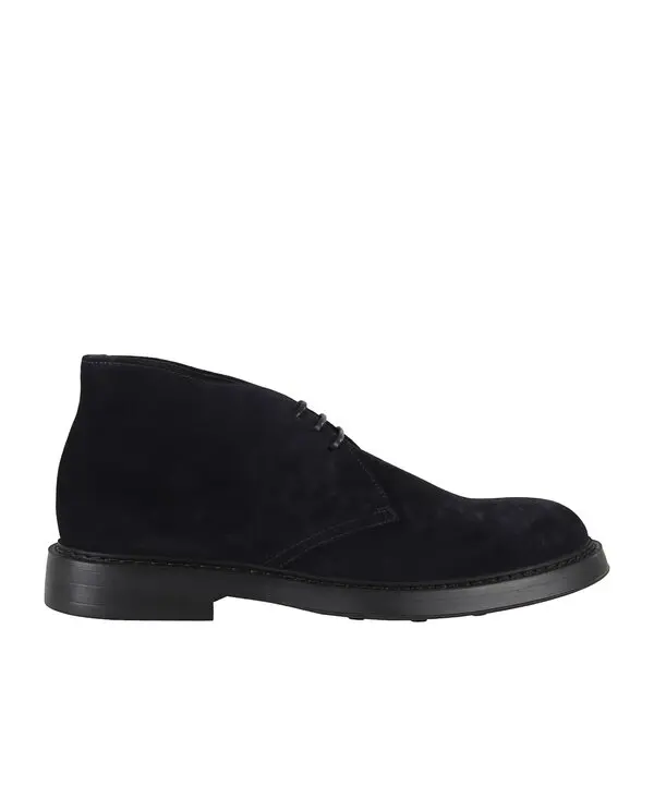 DOUCAL'S Round Toe Lace-up Ankle Boots - Blue Black