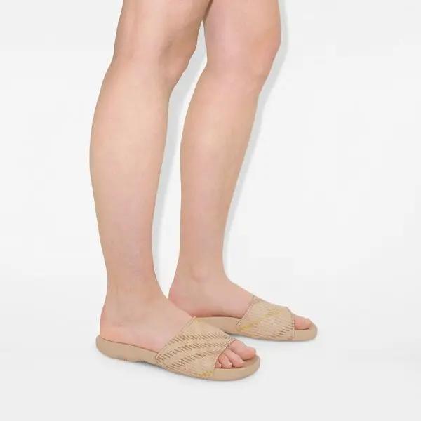Burberry Check Pattern Slides - Teacup