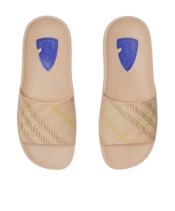 Burberry Check Pattern Slides - Teacup
