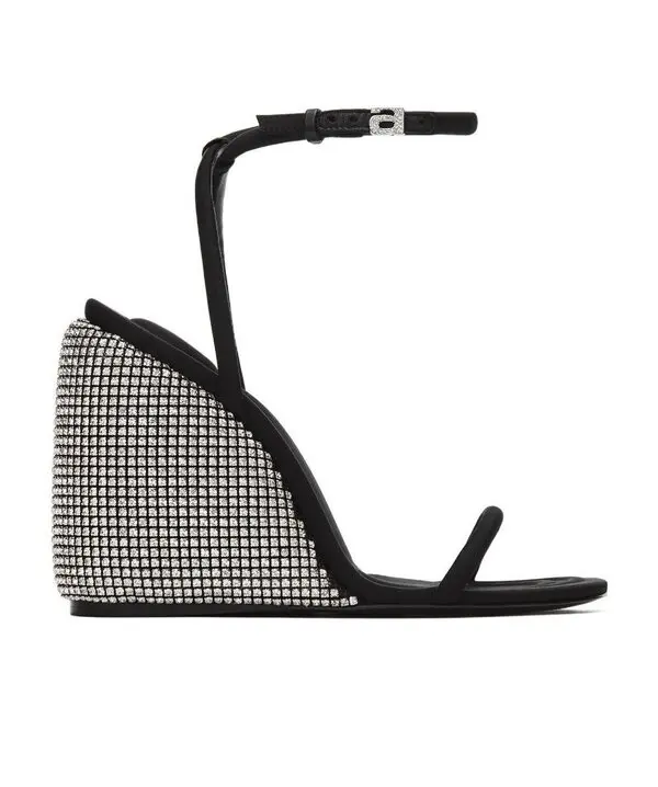 Alexander Wang Dahlia Embellished Wedge Sandals - Black