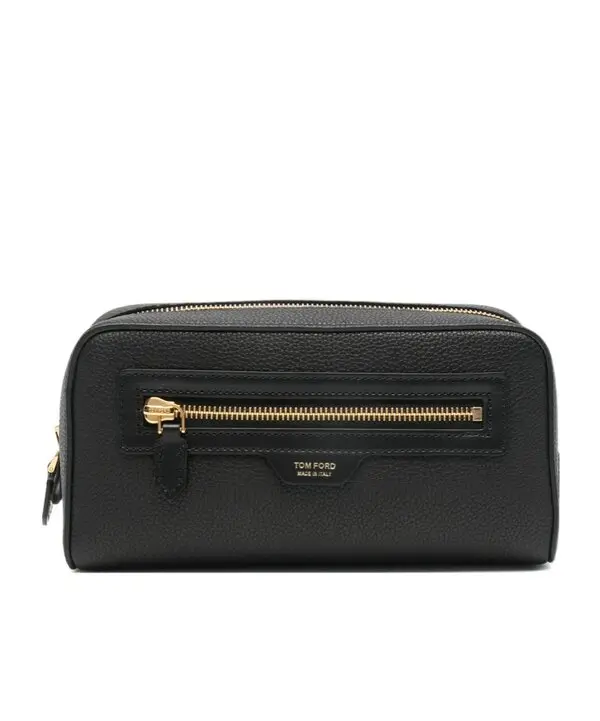 TOM FORD Grain Leather Smart Wash Bag - Black