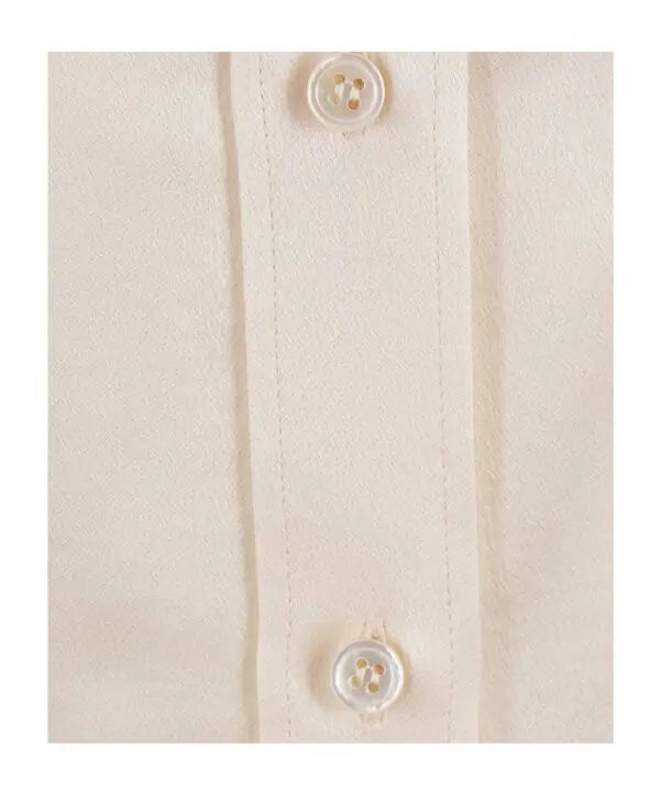 Saint Laurent Lavallière Neck Long-sleeved Blouse - No