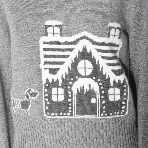 Thom Browne Classic Crewneck Jumper With Holiday Scenery
