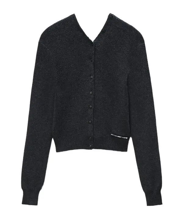 Alexander Wang Knit Button-up Cardigan - Charcoal