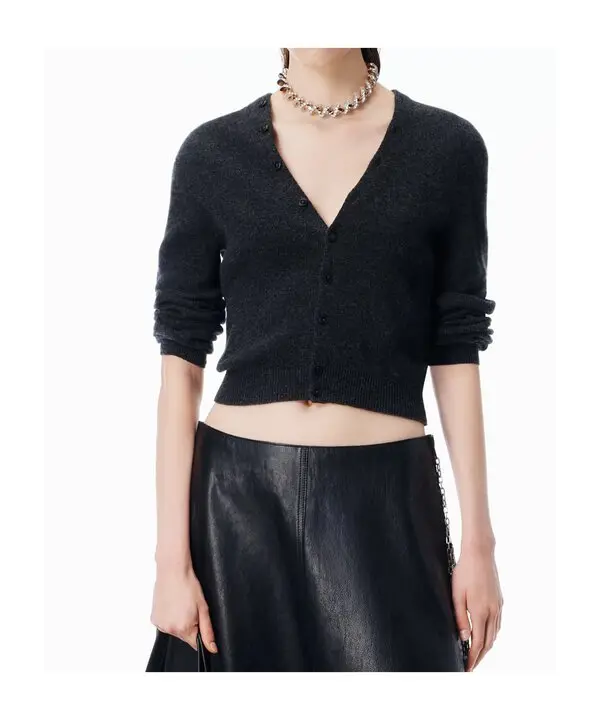 Alexander Wang Knit Button-up Cardigan - Charcoal
