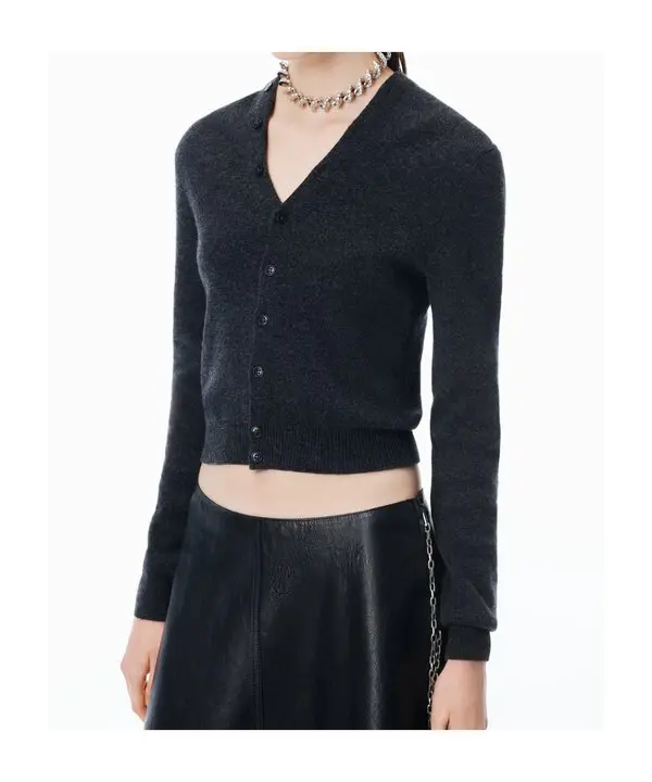 Alexander Wang Knit Button-up Cardigan - Charcoal